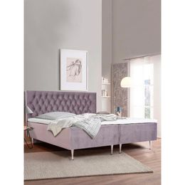 Home Affaire Boxspringbett &raquo;Exclusive&laquo; inkl. Topper, 3 Breiten, 3 H&auml;rtegrad-Ausf&uuml;hrungen lila Samtoptik (100% Polyester)