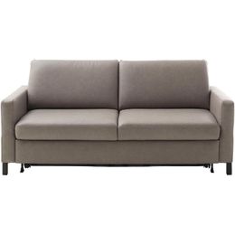 Home Affaire Schlafsofa »Calestra, Lederbezug, 2, 5-Sitzer mit Kaltschaummatratze, Breite 188 cm« elephant