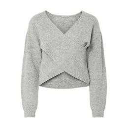 Pieces Wickelpullover »PCSILLY LS REV WRAP KNIT NOOS BC« Light Grey Melange XS XS Damenpullover von Pieces