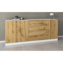 borchardt M&ouml;bel borchardt M&ouml;bel Sideboard &raquo;Vaasa&laquo; Breite 190 cm wei&szlig; Holzwerkstoff