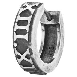 CAI CA&Iuml; Single-Creole &raquo;925/- Sterling Silber matt oxidiert&laquo; Silbergrau one-size Einzel Creole in modernem Design