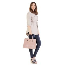 CLUTY Damen Henkeltasche echt Leder, Made in Italy rosa