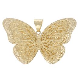 Firetti Kettenanh&auml;nger &raquo;Schmuck Geschenk Gold 375 Halsschmuck Anh&auml;nger Schmetterling&laquo; () gelbgoldfarben Zweischichtiges Design &ndash; hintere Schicht...