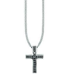 CAI CAÏ Kette mit Anhänger »925/- Sterling Silber rhodiniert Spinell« Silbergrau 55cm Modernes Kreuz