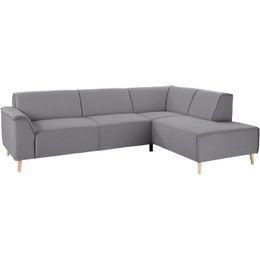 Home Affaire Ecksofa &raquo;Janek Scandic Design, elegant und zeitlos, L-Form&laquo; mit Federkern und Keder in scandinavischem Design grau Struktur fein ( 100% 