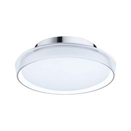 Paulmann LED Deckenleuchte &raquo;Selection Bathroom Luena IP44, 3000K Chrom 230V Glas/Metall&laquo; Warmwei&szlig; transparent/chromfarben