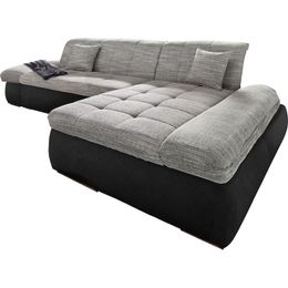 DOMO collection Ecksofa &raquo;PB Moric wahlweise mit Bettfunktion + Armteilverstellung, L-Form&laquo; im XXL-Format, B/T/H:300/172/80 cm, feine Steppung schwarz 