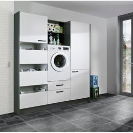 Express K&uuml;chen Schrank-Set &raquo;Arta&laquo; Komplett-Set, ohne Ger&auml;te, vormontiert, mit Soft-Close-Funktion, Stellbreite 185 cm, 7 Stk. tlg. grau Holzwerkstoff