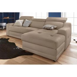 exxpo - sofa fashion Ecksofa &raquo;Lotos, bequem und funktionell, Federkern, Breite 242cm, L-Form&laquo; mit Kopf- bzw. R&uuml;ckenverstellung, wahlweise mit 