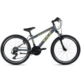 WYLD Kinderfahrrad &raquo;Mistral Grau 18 G&auml;nge RH 32 cm - Ab 8 Jahre&laquo; 18 Gang Kettenschaltung grau+schwarz