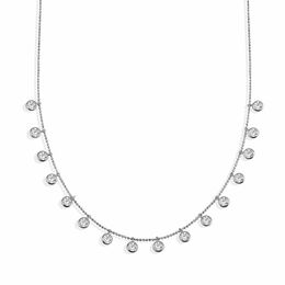 dKeniz Kette mit Anh&auml;nger &raquo;925/- Sterling Silber funkelnde Halskette&laquo; Silber 42 cm + 3cm Moderner Schmuck