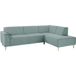 Home Affaire Ecksofa &raquo;Janek Scandic Design, elegant und zeitlos, L-Form&laquo; mit Federkern und Keder in scandinavischem Design gr&uuml;n Struktur fein ( 100% 
