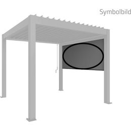 BioHort Rollo »für Pergola 4m, elektrisch, verschiedene Farben« Lichtschutz Blendschutz Hitzeschutz Sichtschutz dunkelgrau-metallic