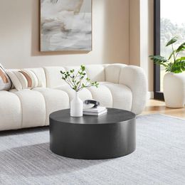 Salesfever Couchtisch »Design-Couchtisch für stilvolles Wohnen, Ø 80 cm« 1 Stk. tlg. mit Holzfurnier Schwarz + Schwarz