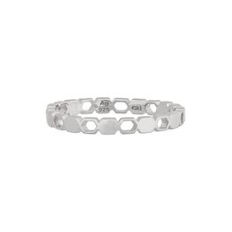 CAI Ca&iuml; Damen CA&Iuml; Fingerring &raquo;925/- Sterling Silber rhodiniert Hexagon Cut Outs Stacking&laquo; wei&szlig;