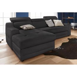 exxpo - sofa fashion Ecksofa &raquo;Lotos, bequem und funktionell, Federkern, Breite 242cm, L-Form&laquo; mit Kopf- bzw. R&uuml;ckenverstellung, wahlweise mit 