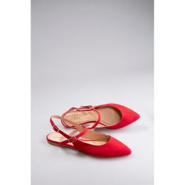 Aniston Shoes Damen Aniston SHOES Slingpumps Flat, Sommerschuh, Riemchensandale - neue KOLLEKTION, schmale Form rot 38