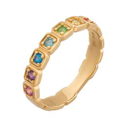 CAI Ca&iuml; Damen CA&Iuml; Fingerring &raquo;925 Silber vergoldet Zirkonia Rainbow&laquo; gelb