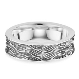 CAI CAÏ Fingerring »925/- Sterling Silber rhodiniert oxidiert Wellen« weiß 058 (18,5) Ring mit Wellen-Motiv