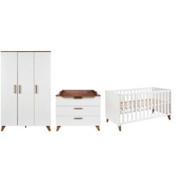 Jimmylee Babyzimmer Emely, Wei&szlig;, Holzwerkstoff, 3-teilig, 3 F&auml;cher, 3 Schublade(n) Schubladen, Made in Germany, zum Juniorbett umbaubar, Aufbauanleitung im Karton, Lattenrost inklusive, Schlupfsprossen, Babym&ouml;bel, Babyzimmer-Sets