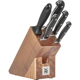 WMF Messerblock Spitzenklasse Plus, Braun, Edelstahl, Holz, Metall, 6-teilig, Walnuss, 19.5x14.5x36 cm, Made in Germany, Kochen, K&uuml;chenmesser, Messersets