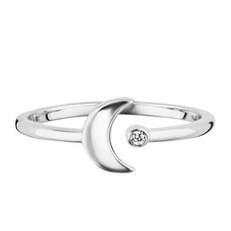 CAI CA&Iuml; Fingerring &raquo;925 Sterling Silber rhodiniert Zirkonia Mond&laquo; wei&szlig; 052 (16,6) Ring aus 925 Sterling Silber mit Mond und Zirkonia