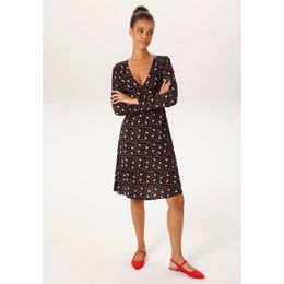 Aniston CASUAL Minikleid schwarz-rot-wollweiß-blau-grün 48 - N-Gr N-Gr 48 Kleid aus weich fallender Viskose
