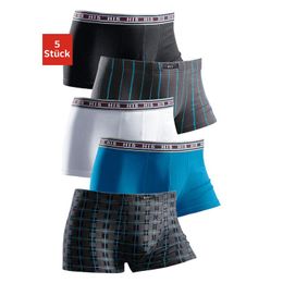 H.I.S. H.I.S Hipster Packung, 5 Stk. knapp sitzende Boxershorts aus Baumwoll-Stretch blau L - 5 Stk. 5 Stk. L Sportlicher Low Rise Trunk im 5er Pack von HIS