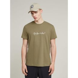 G-Star Raw G-STAR T-Shirt &raquo;G-Script T-Shirt&laquo; ensis green XS XS Gerippter Ausschnitt