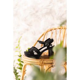 Aniston Shoes Damen Aniston SHOES High-Heel-Sandalette Sommerschuh, Abendsandale, Plateau - NEUE KOLLEKTION schwarz 39