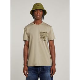 G-Star Raw G-STAR T-Shirt &raquo;Shadow Woven Camo Pocket T-Shirt&laquo; light toggee S S Gerippter Ausschnitt