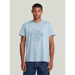 G-Star Raw G-STAR T-Shirt &raquo;HD Print T-Shirt&laquo; ash blue M M Runder Ausschnitt