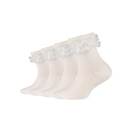 Camano Socken &raquo;ca-soft&laquo; 4 Paar tlg. mit romantischem R&uuml;schendesign offwhite 31-34 31-34 Kindersocken von Camano