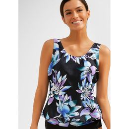 bonprix Tankini-Top &raquo;Oversize-Tankinioberteil mit B&uuml;ndchen&laquo; Oversize-Tankinioberteil mit B&uuml;ndchen schwarz/blau gebl&uuml;mt 38 - N-Gr N-Gr 38...