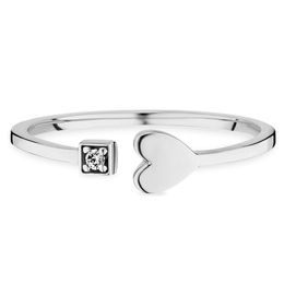 CAI CA&Iuml; Fingerring &raquo;925/- Sterling Silber rhodiniert Zirkonia Herz&laquo; wei&szlig; 054 (17,2) Ring mit kleinem Herz