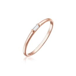 Elli Premium Verlobungsring »Verlobungsring Topas Weiß 750 Rosegold« Rosegold 52 mm Verlobungsring für Damen mit rechteckigem Topas