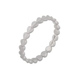 CAI CA&Iuml; Fingerring &raquo;925/- Sterling Silber rhodiniert Herz Stacking&laquo; wei&szlig; 050 (15,9) Herzring