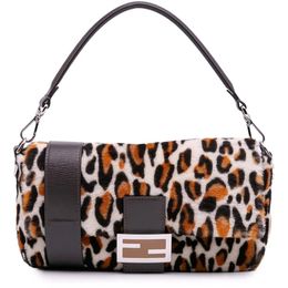 Fendi Hobo Bags - Leopard Print Calf Hair Baguette Satchel - Gr. unisize - in Braun - f&uuml;r Damen
