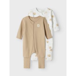 name it Schlafoverall &raquo;NBNNIGHTSUIT f&uuml;r Jungen mit s&uuml;&szlig;em Print im 2er-Pack&laquo; Packung, 2 Stk. bedruckt, casual, regular fit, Baumwolle, Rundhals...