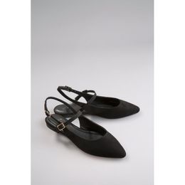 Aniston Shoes Damen Aniston SHOES Slingpumps Flat, Sommerschuh, Riemchensandale - neue KOLLEKTION, schmale Form schwarz 40