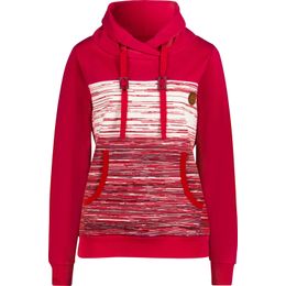 CR&Eacute;ATION L Damen Sweatshirt mit K&auml;nguru-Taschen rot-ecru-meliert Gr&ouml;&szlig;e 36