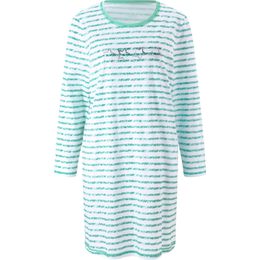 w&auml;schepur Damen Langarm Sleepshirts mint + mint-gestreift Gr&ouml;&szlig;e 36/38