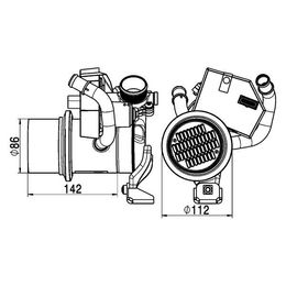 Mahle K&uuml;hler, Abgasr&uuml;ckf&uuml;hrung BEHR HELLA SERVICE *** PREMIUM LINE ohne Dichtung f&uuml;r VW CUPRA AUDI 04L131512BQ 04L131512BH 04L131512BC CE 5 000P