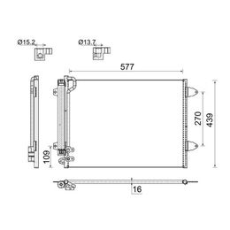 Mahle Kondensator, Klimaanlage f&uuml;r VW CUPRA AUDI 3C0820411G 3C0820411C AC 666 000S