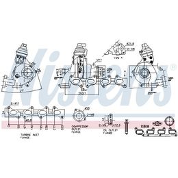 NISSENS Lader, Aufladung 93499 mit Dichtungen f&uuml;r VW 03L253014AX 03L253014C 03L253014AV