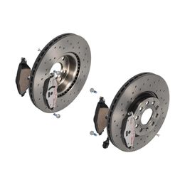 Brembo Bremsensatz-Vorderachse XTRA LINE SK8K0F7EO1 Bremsensatz, Scheibenbremse vorne rechts links Gelocht/innenbel. 312mm f&uuml;r SKODA VW (SVW) SEAT (FA