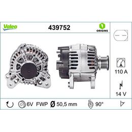 Valeo Generator NEW ORIGINAL PART 439752 14V 110A f&uuml;r VW AUDI MERCEDES-BENZ 06F903023L 03L903024A HVW0009060600