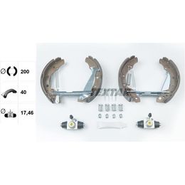 TEXTAR Bremsbackensatz Shoe Kit Pro hinten rechts links vormontiert f&uuml;r SKODA VW (SVW) SEAT (FAW) AUDI 6Q0698525 1H0609528 1H0609527 84044706