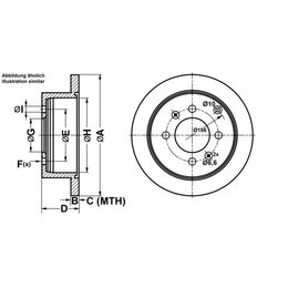 ATE Bremsscheibe hinten rechts links voll 262,0mm f&uuml;r HYUNDAI KIA 58411-3C000 58411-38310 24.0110-0317.1