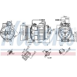 NISSENS Kompressor, Klimaanlage 12V f&uuml;r SKODA VW AUDI 8D0260805RX 8D0260805J 8D0260805P 89027